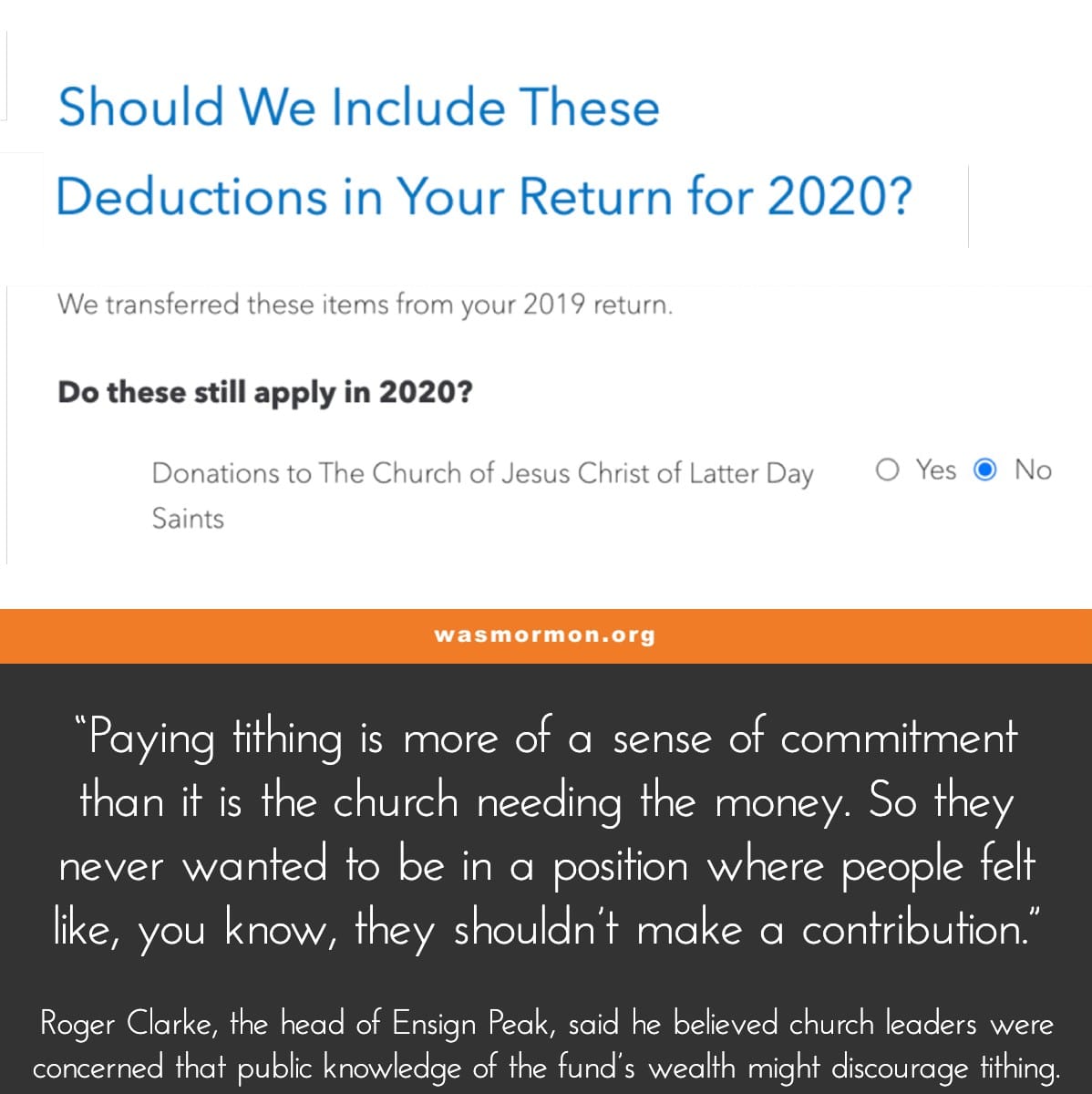 Stop Paying Tithing and Challenge the Tax Exemption Status of the ...